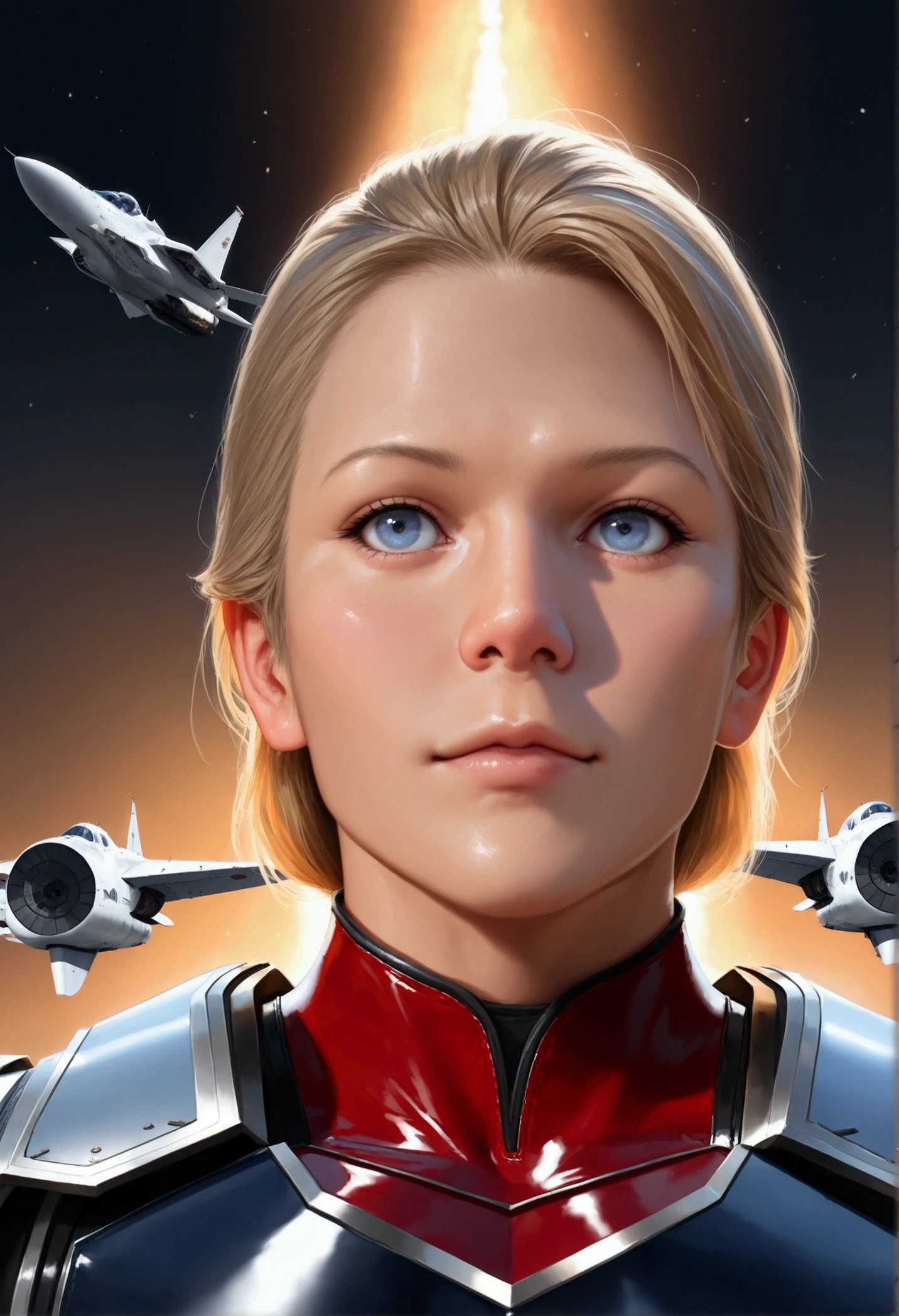 1 male superhero, Thor, majestic god of thunder, flying towards an ...