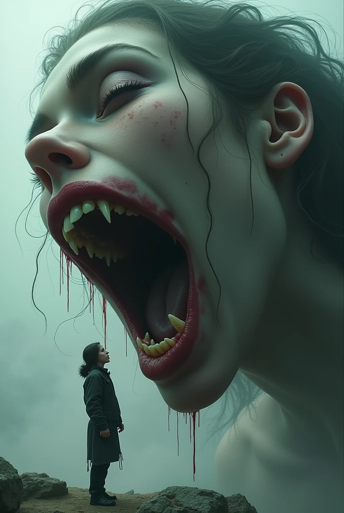 Giant girl vore man - SeaArt AI