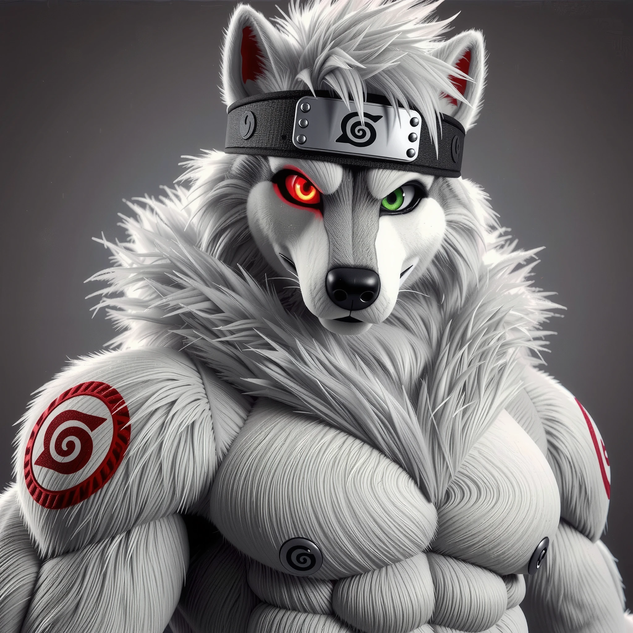 Anime character with red eyes and a furry coat - SeaArt AI