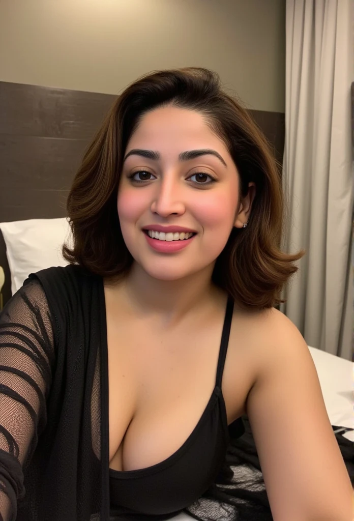 Perfect Indian Sexy Fittest Wife With Embroidered Soft Net Black Saree