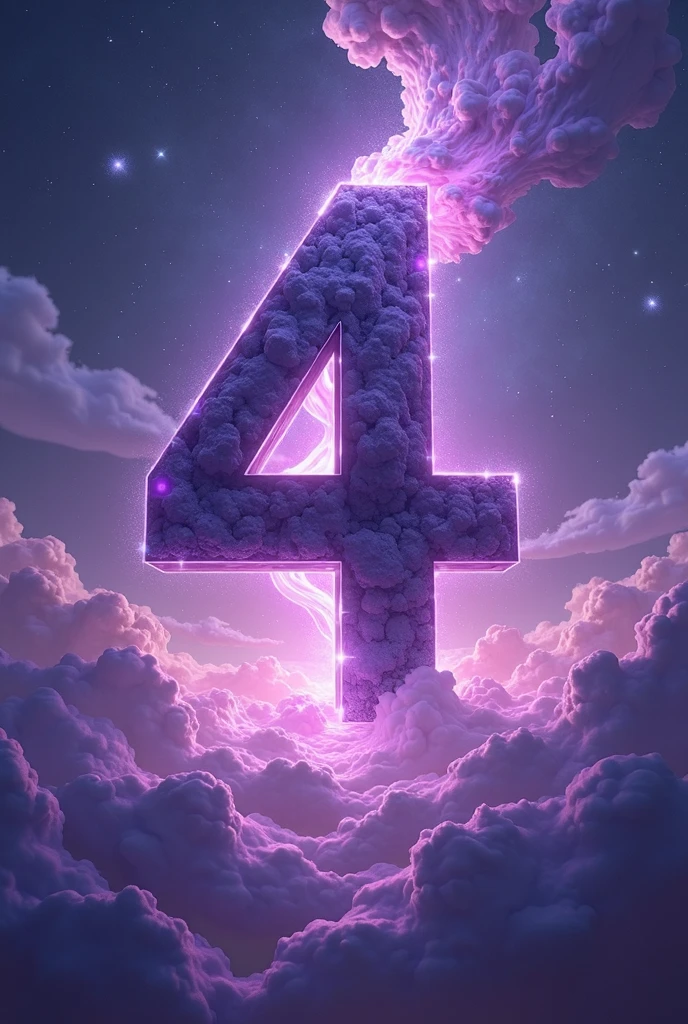 Full image of numbers four in the purple universe with more small ...