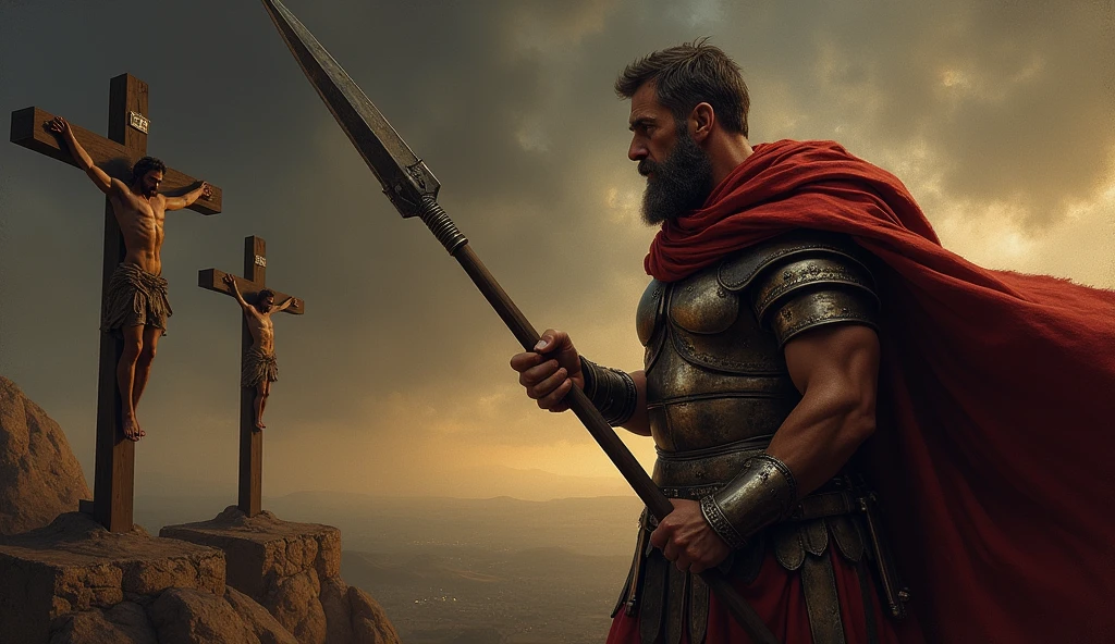 Cassus Lenus – The Soldier Who Pierced Jesus with jesus - SeaArt AI