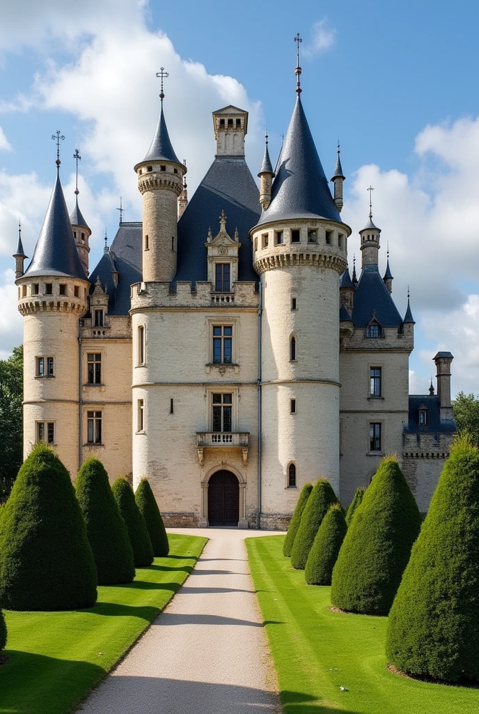 A 17th-century castle composed of a large main building 90 meters long ...