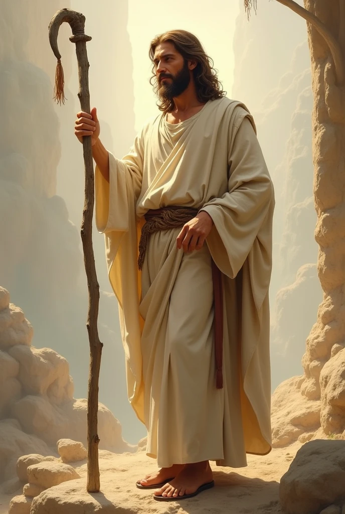 Jesus with His Staff - SeaArt AI
