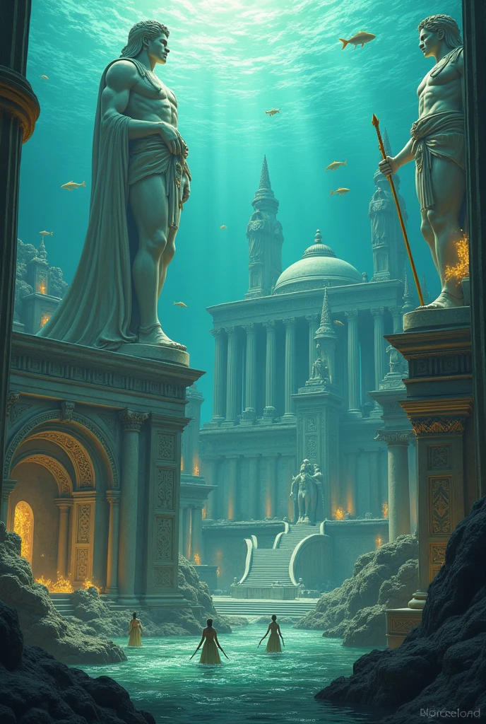 A mythical underwater kingdom inspired by Ancient Greece, with massive ...
