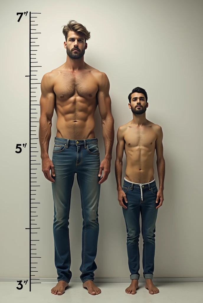 7’3” man next to a 5’5” guy, accurate height comparison - SeaArt AI