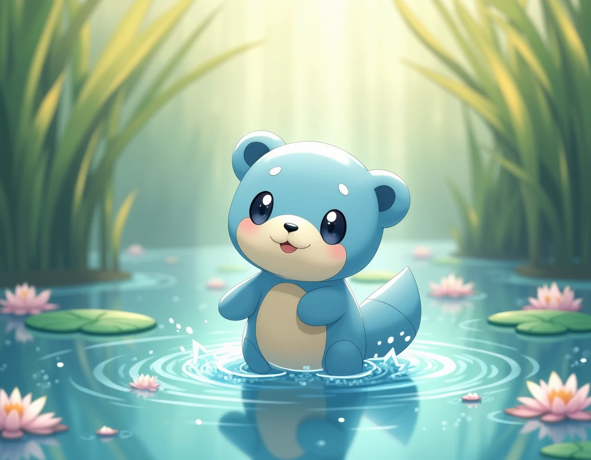 A water-like Oshawott Pokémon with a tender appearance inspired by a ...