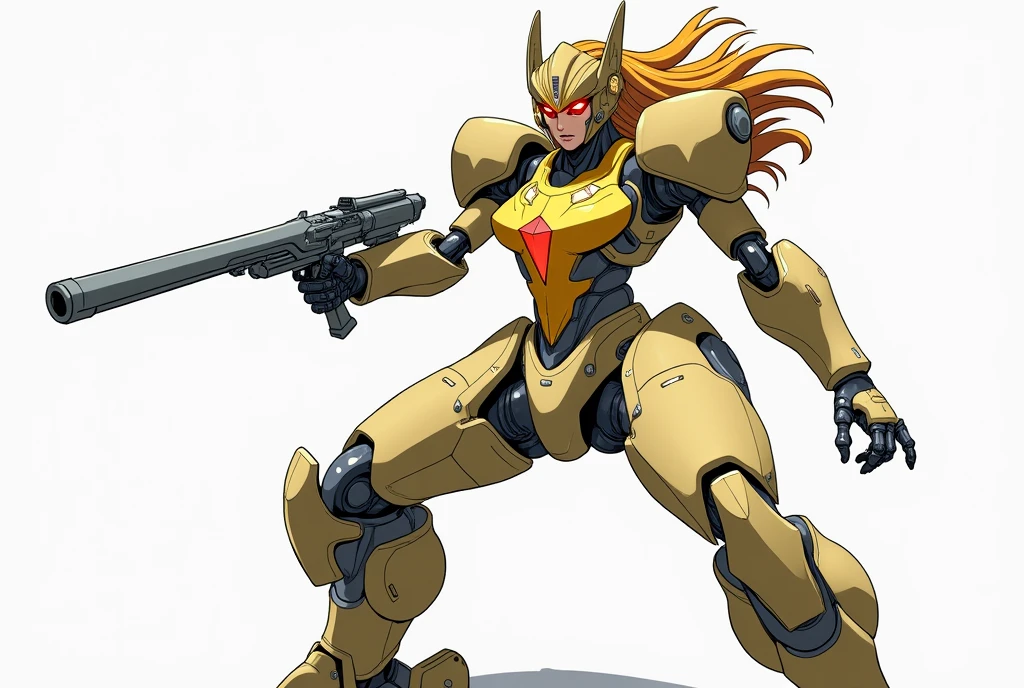 A futuristic giant humanoid female robot with a bold and elegant design ...