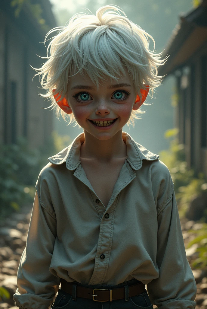 A boy with hair of an angel, teeth as wicked as a demon, eyes of a ...