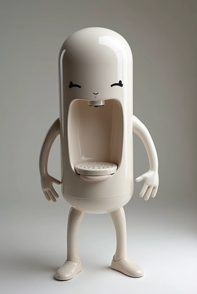 A whimsical and humorous depiction of a water dispenser (damacana ...