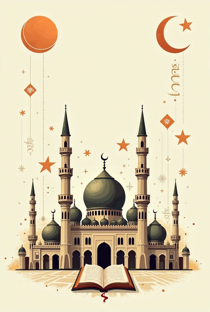 Create a poster to fit in a4 size paper based on islam. include a ...