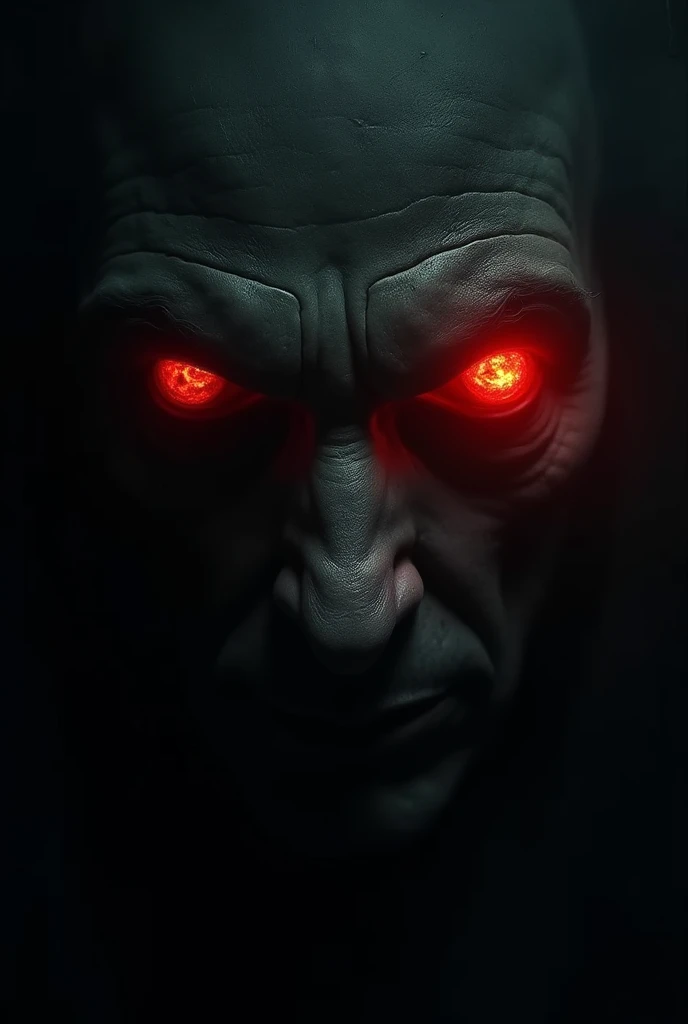Create a photo with the devil's eyes theme, with the red eye on fire ...