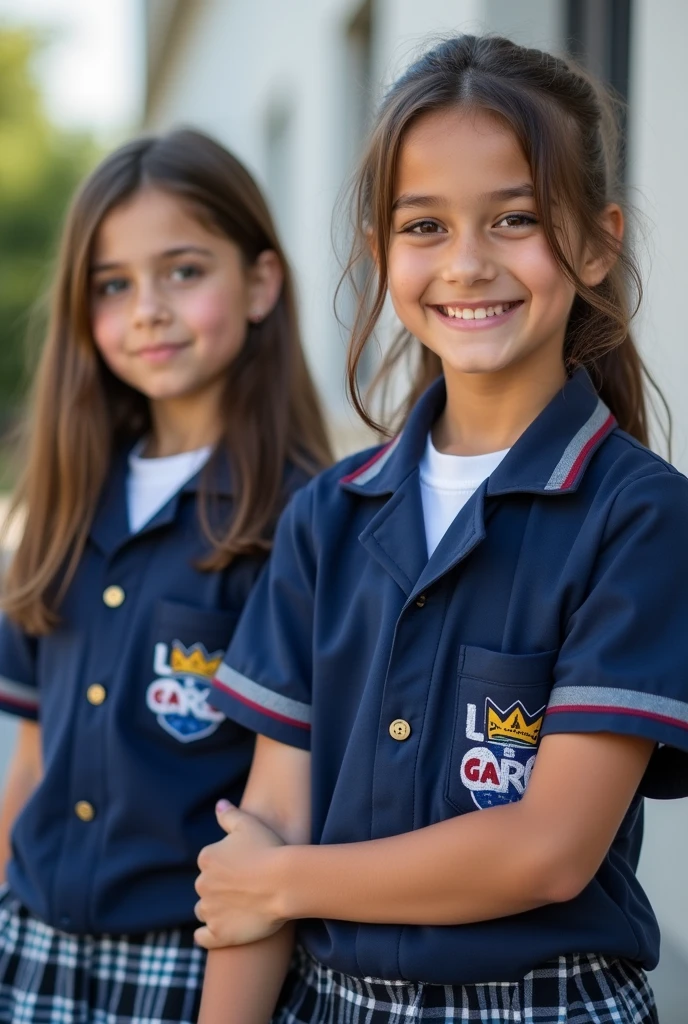 Create an image of ren wearing school uniforms, that has the following ...