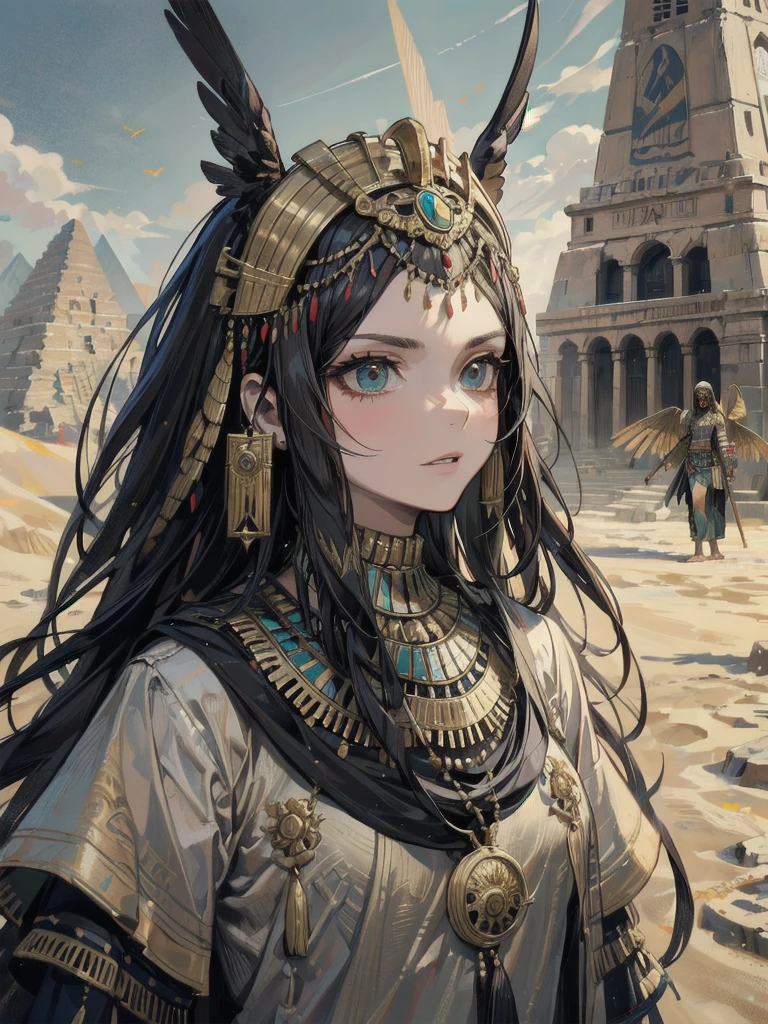 Horus the Egyptian Goddess of Savagery: portrait, ancient, sand ...