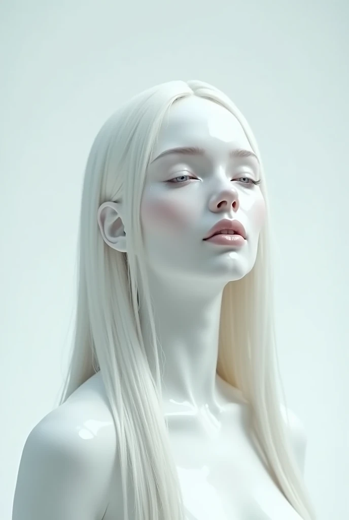 Pure White Woman Android Pure White Casual Long Hair pure white lips ...