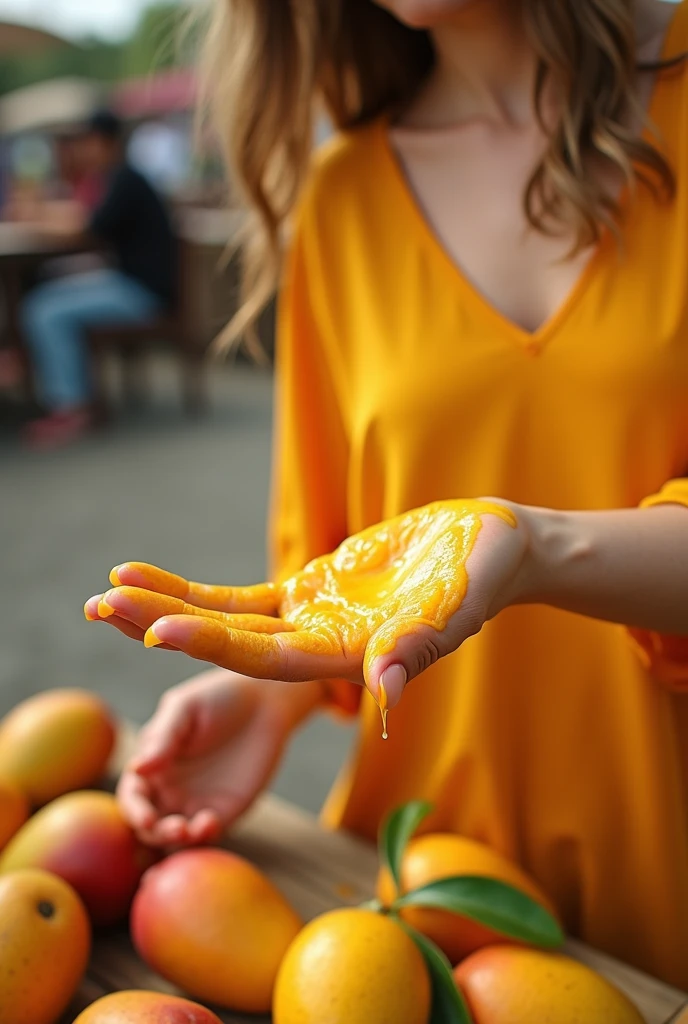 Stained mango they stained the sleeve with mango stain then they ...