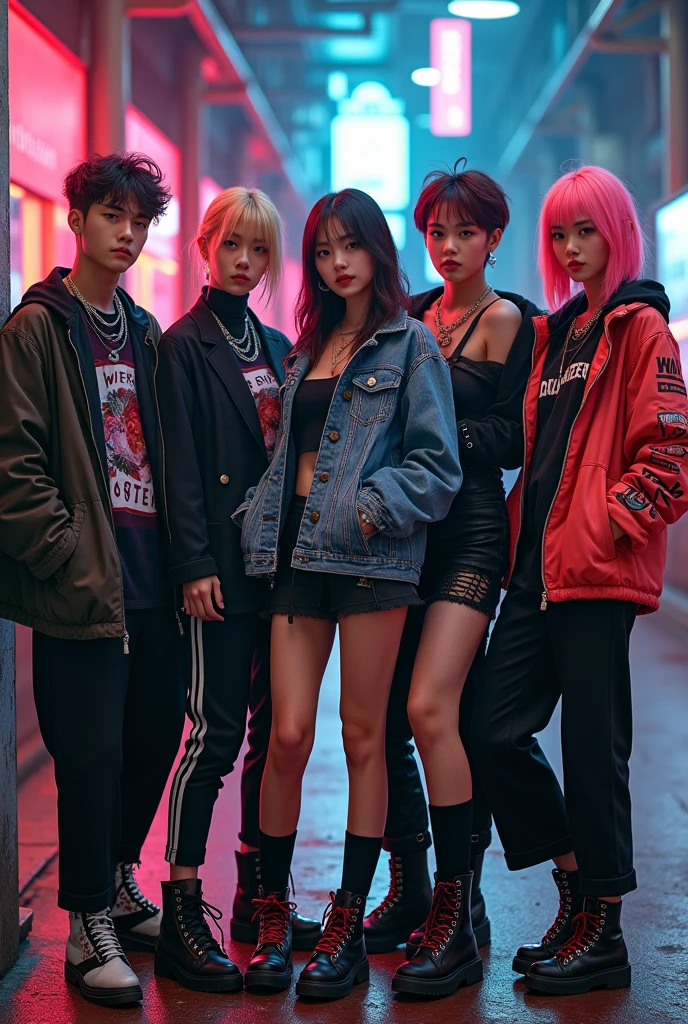 Mixed gender kpop group named RebelMix with 8 people(4 guys and 4 girls ...