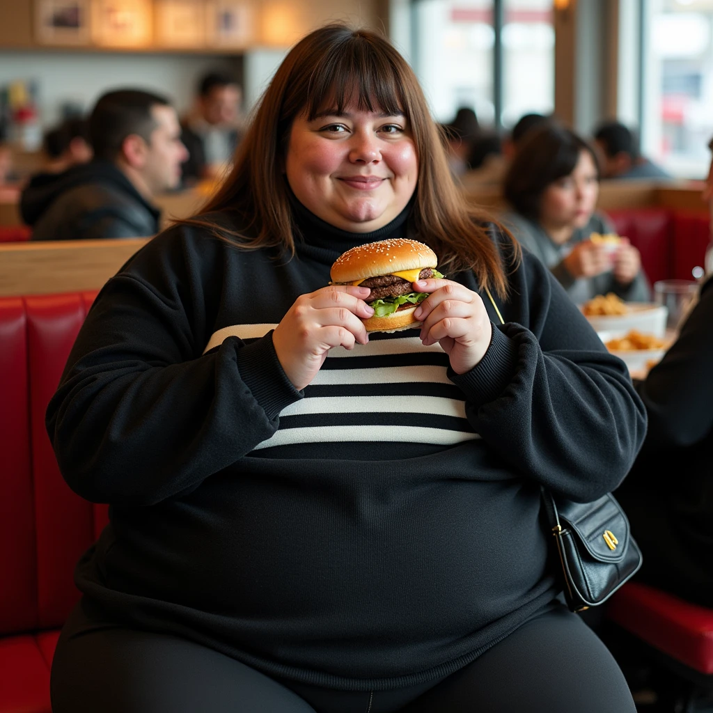 very obese Argentinian woman with her very flabby body of 40 years old ...