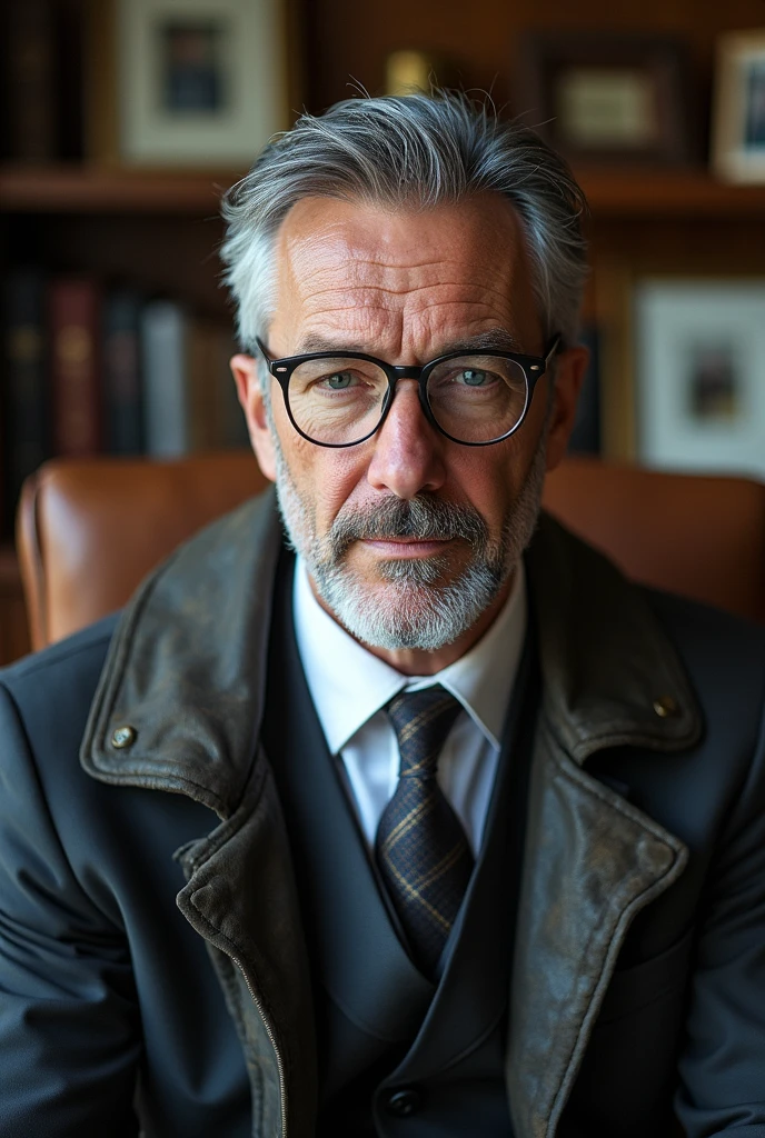 A highly realistic portrait of Professor Darren Clarke depicts a tall ...
