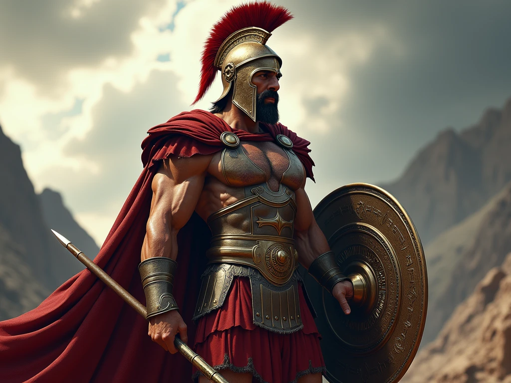 Create the image of Leonidas Spartan warrior in high resolution as if ...