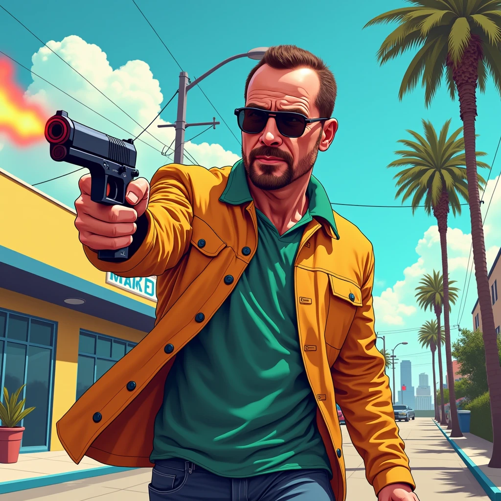 Craft this image: accurate (gus fringe from breaking bad) ((gta style ...