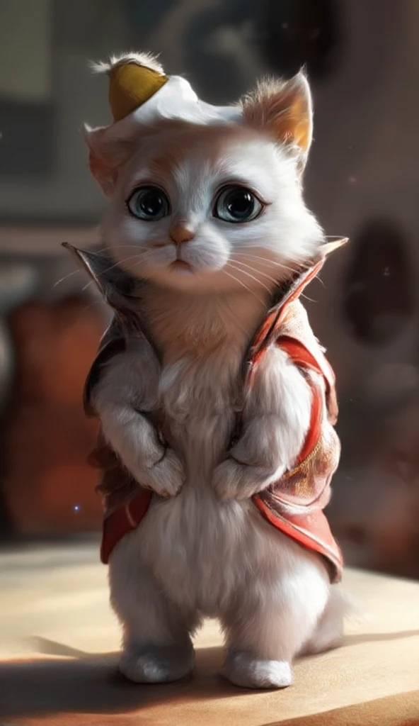 "Realistic and cute cat standing on its hind legs, Face directly ahead ...