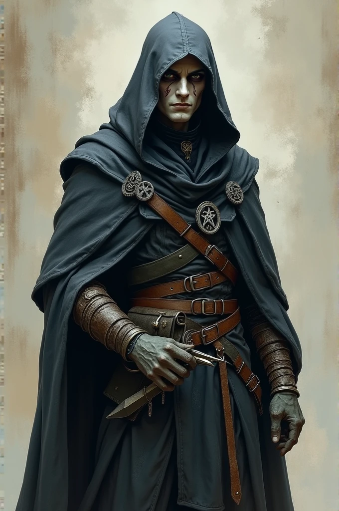 A male human reborn Arcane Trickster Rogue exudes an air of mystery and ...