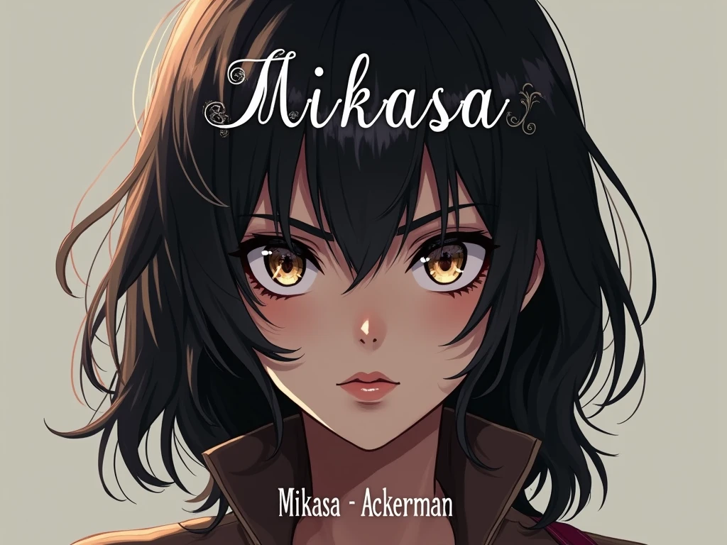 “Mikasa Ackerman”fancy swilring cursive lettering custom signature font ...