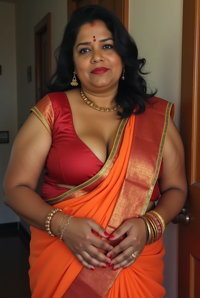 Two different 35- 45 age sexy big ass Bengali aunties sleeveless blouse ...