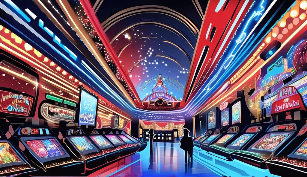 Picture of Las Vegas in the style of casinos, city, quite lights ...