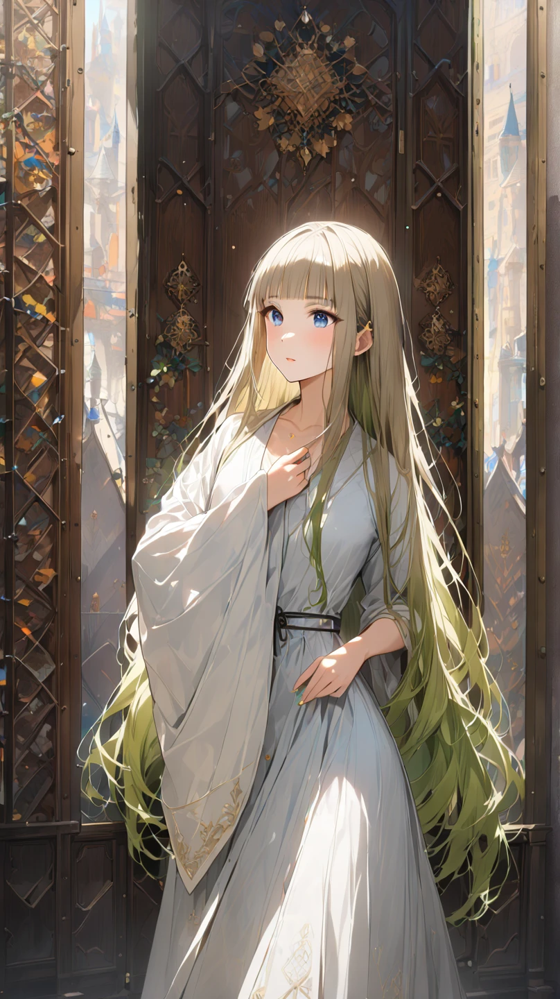 ( A 24-year-old woman walking in a fantasy medieval city :1.5 - SeaArt AI