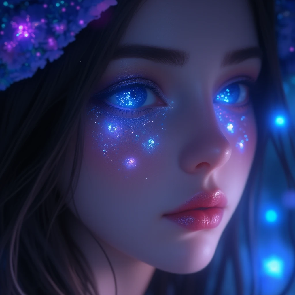 Close-up of a masterpiece, high definition photograph , DEEP BLUE EYES ...