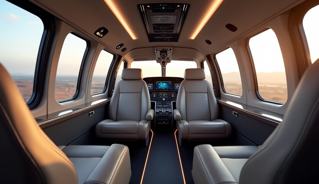 A sleek 2025 airbus h145 interior look - SeaArt AI