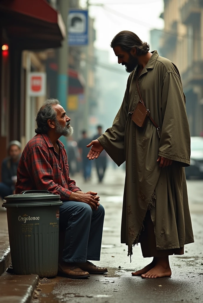 This ultra-realistic image shows Jesus standing next to an army police ...
