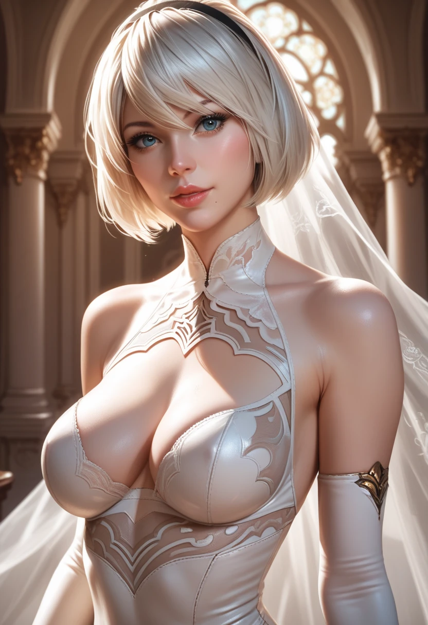 A beautiful, realistic, detailed 2B from NieR:Automata - SeaArt AI