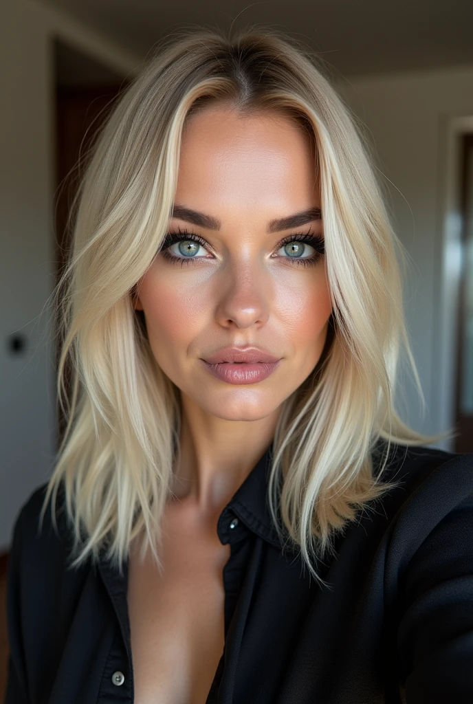 Selfie, Wink, süße Babyface-woman, attractive and seductive expression ...