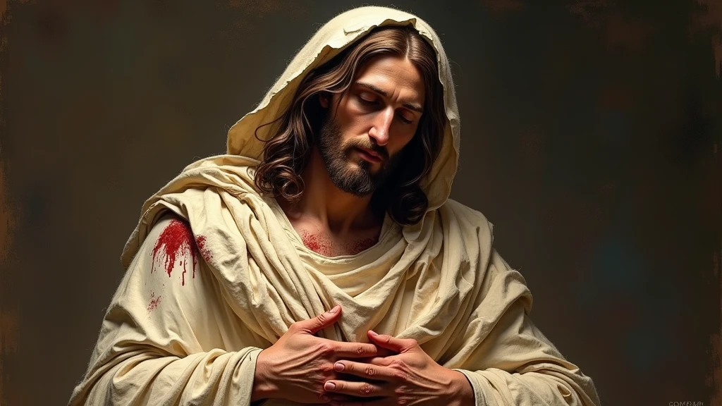 Jesus wrapped in the Holy Shroud and the drawing on the Holy Shroud ...