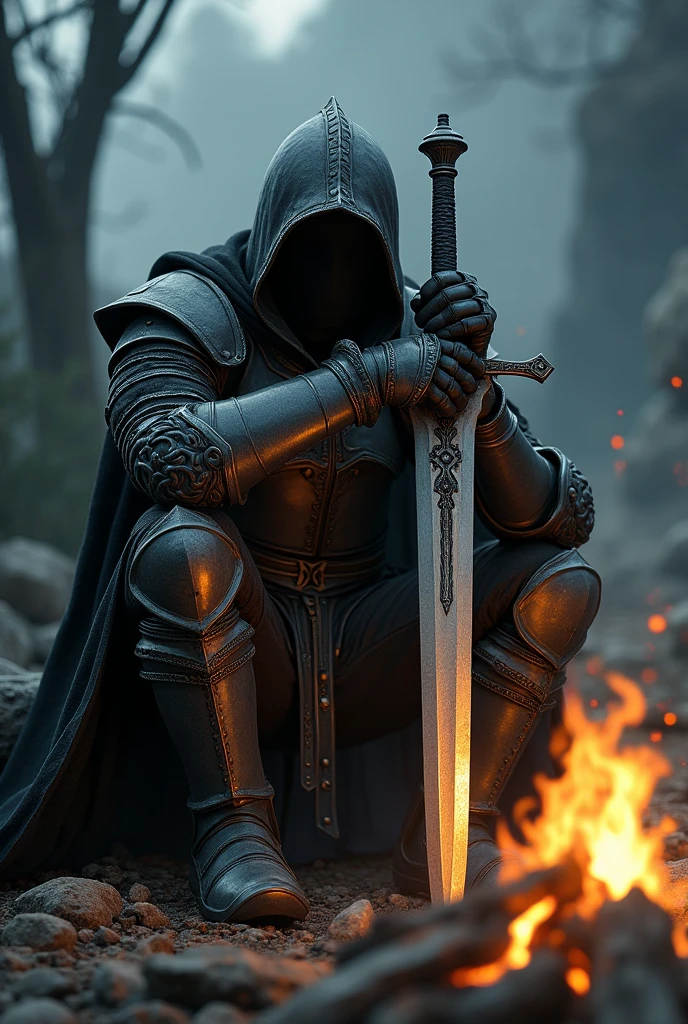 A Dark Souls knight holding the Zelda Master Sword sitting around a ...