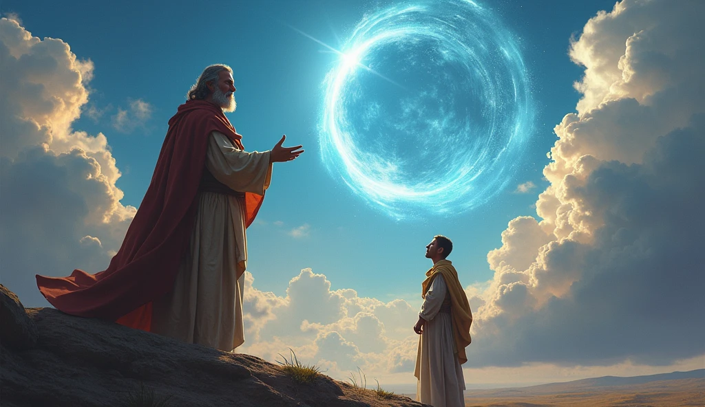 Biblical image of elijah sending his disciple to see the sky - SeaArt AI