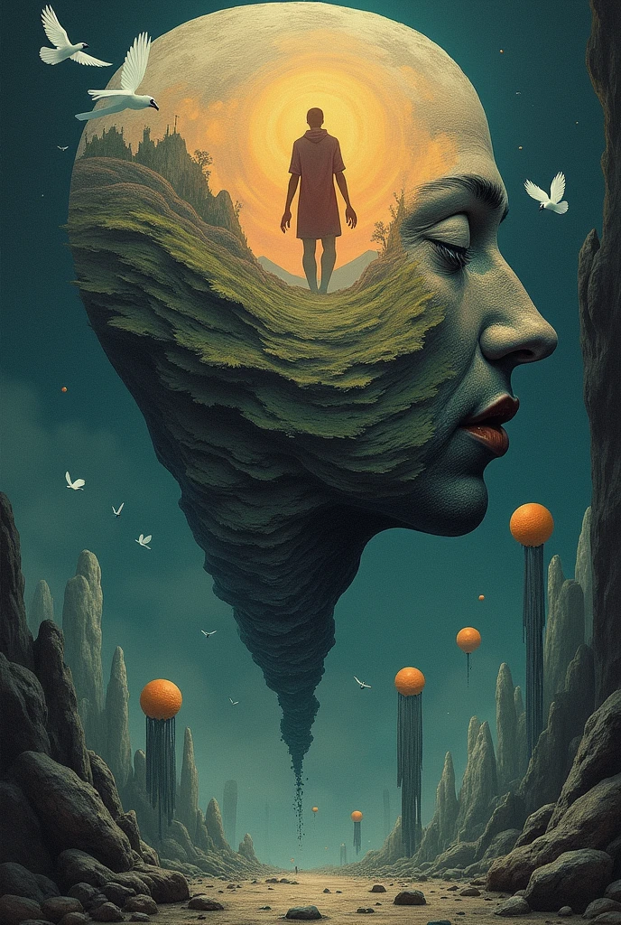"Draw a surreal, enigmatic scene depicting how a strange case might ...