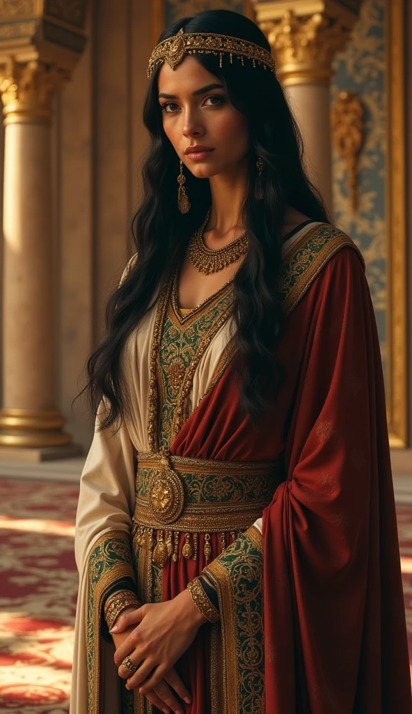 Queen of the Persian Empire , uncrowned, straight hair, fair - SeaArt AI