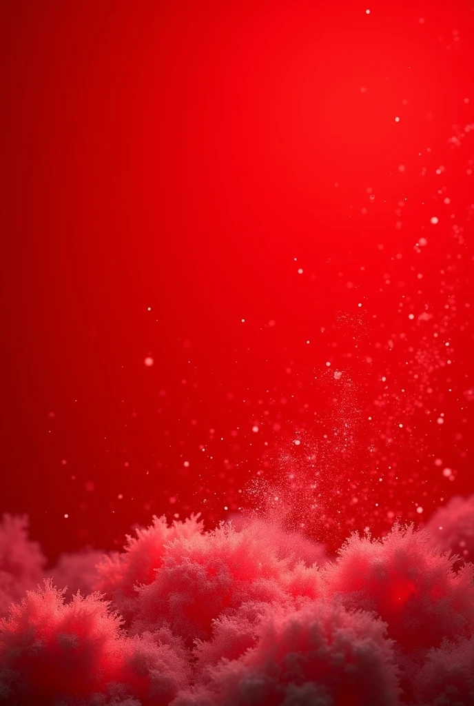 Create a red background with white flakes on all sides of the image ...