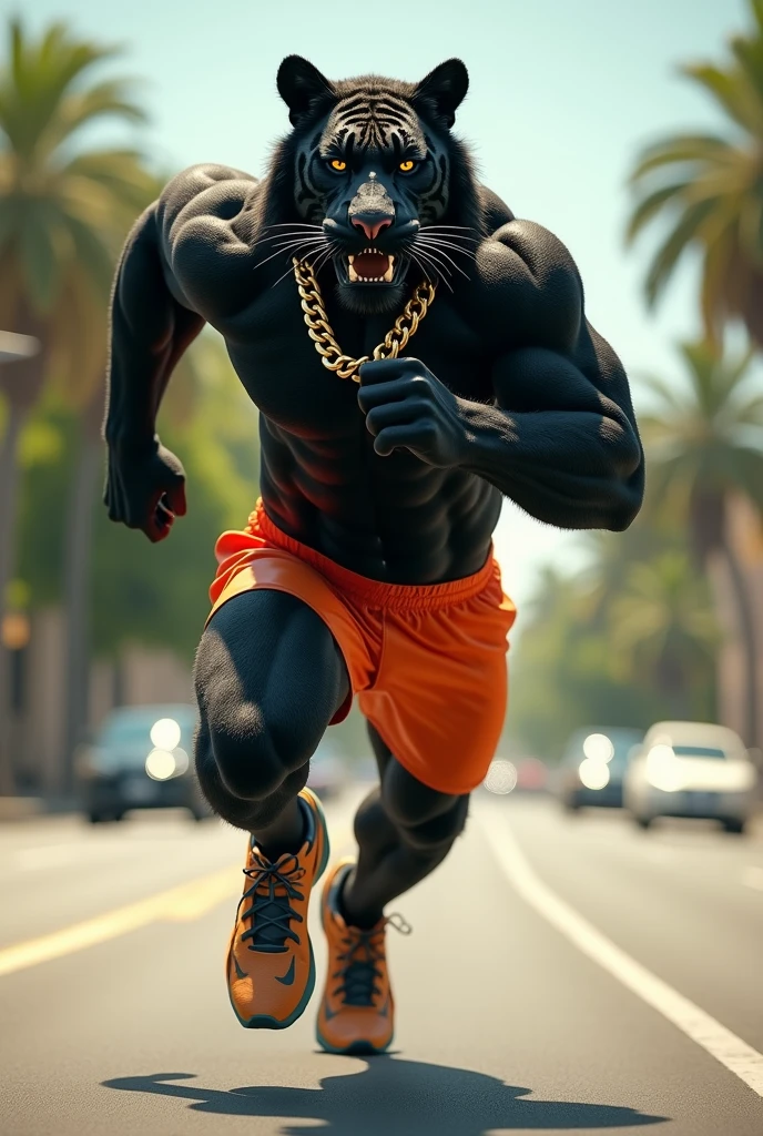 A highly detailed and realistic 3D rendering of a muscular, male ...