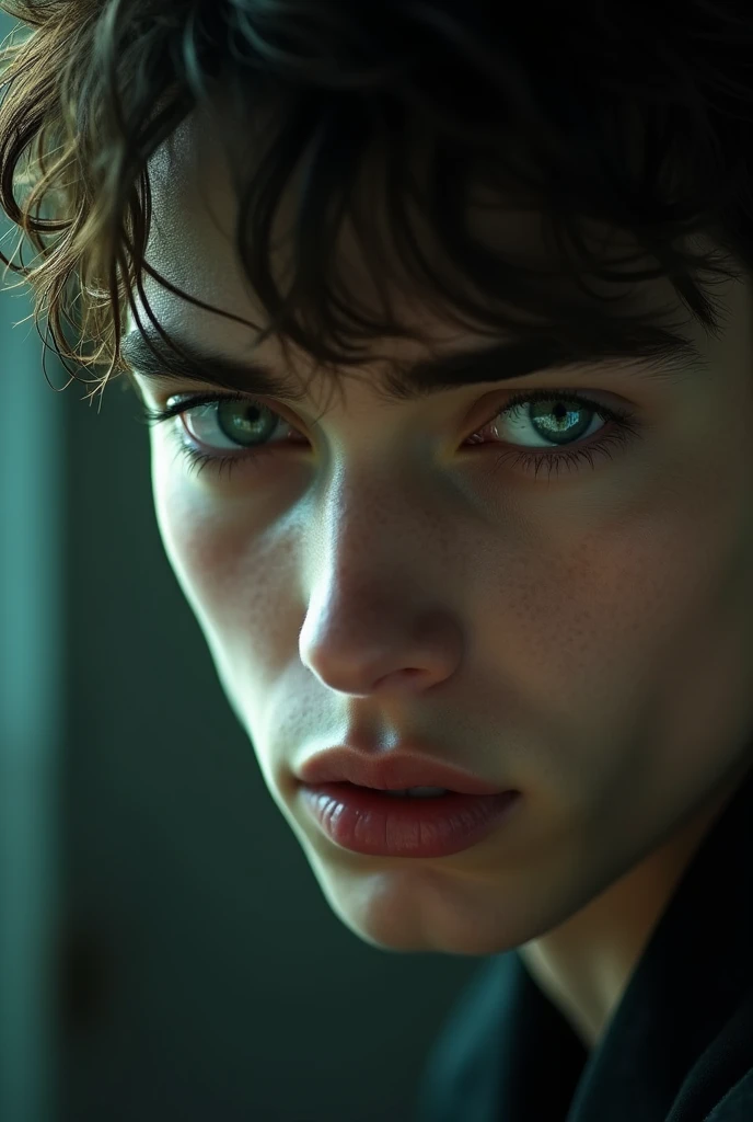 Cinematic lighting, portrait of male eyes, sharp eyes shape, piercing ...