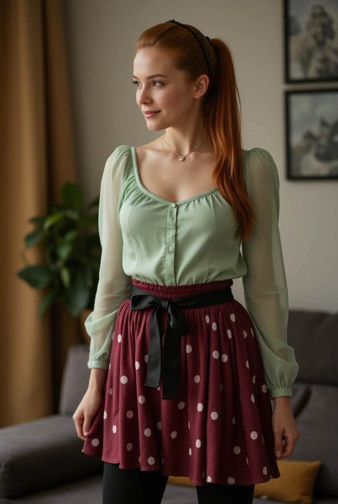 Ultra Realistic upper body of a beautiful young red haired German woman ...