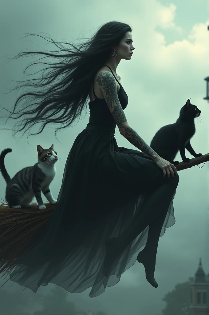 A 174-tall witch , 108kg , long black hair, a little wavy, white ...