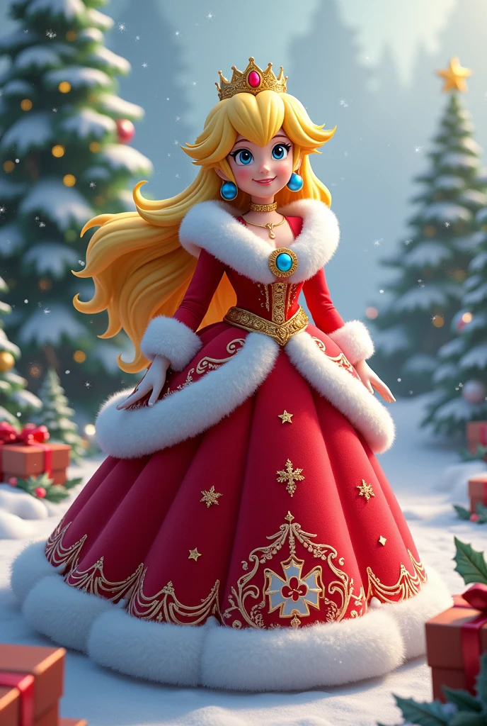 Princess peach santa Claus - SeaArt AI