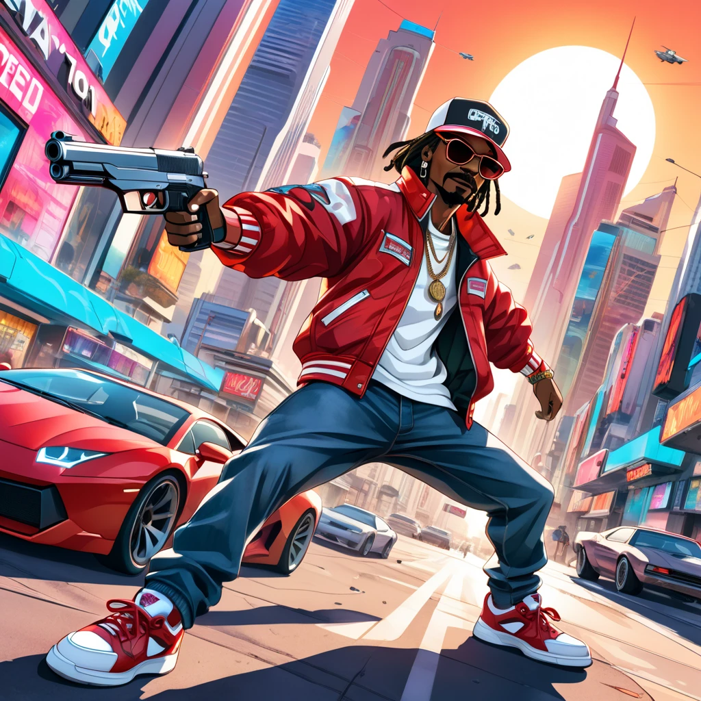 Accurate GTA thug "snoop dogg". gta illustration style, illustration ...