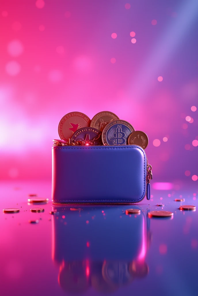 Crypto money holding wallet , pink and purple background and add some ...