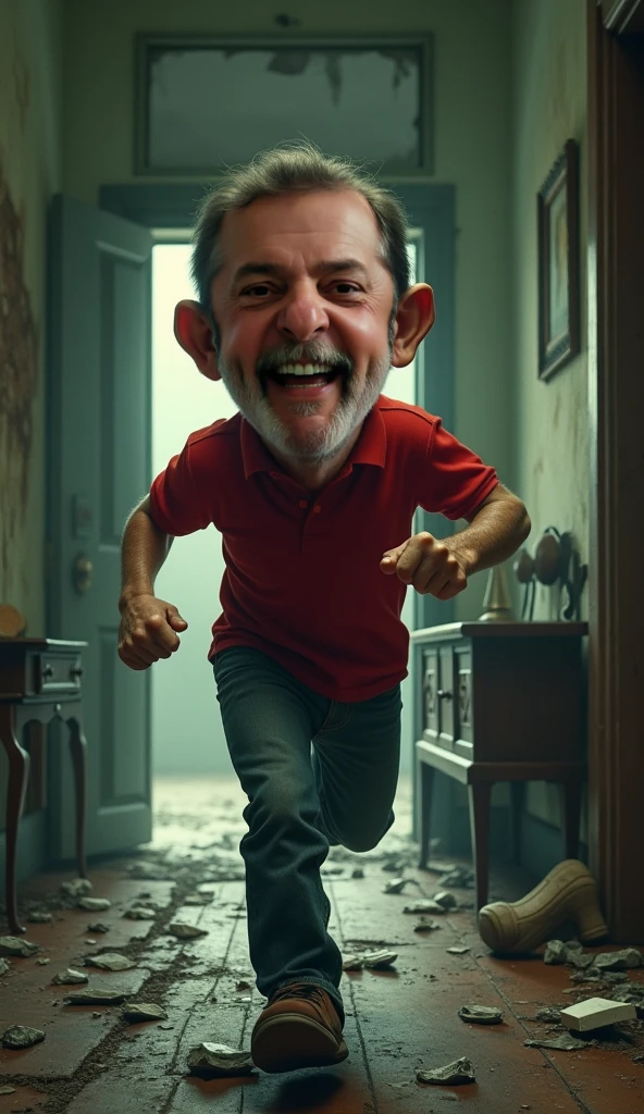 Prompt para a imagem: lula, with the head disproportionately larger ...